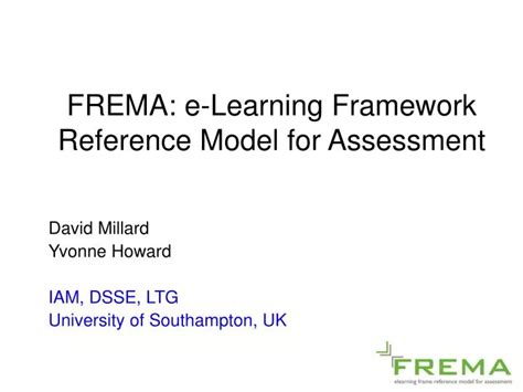 Ppt Frema E Learning Framework Reference Model For Assessment