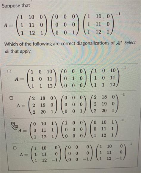 Solved Suppose That 1 10 0 1 11 0 1 12 1 0 0 0 0 0 0 0 0 1 1
