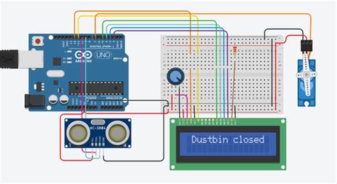 Smart Dustbin Using Arduino Ultrasonic Sensor And Servo Motor 3 Steps Instructables