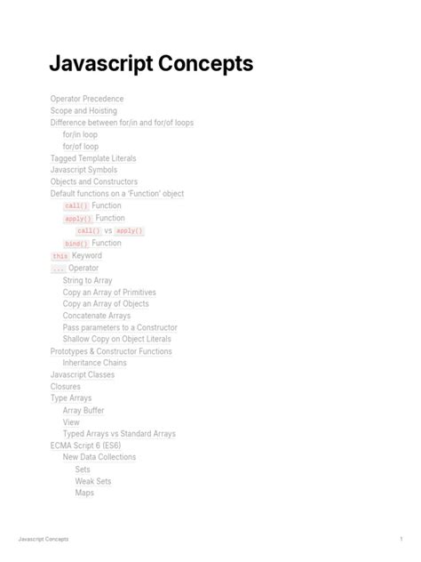 Javascript Concepts Pdf Java Script Scope Computer Science