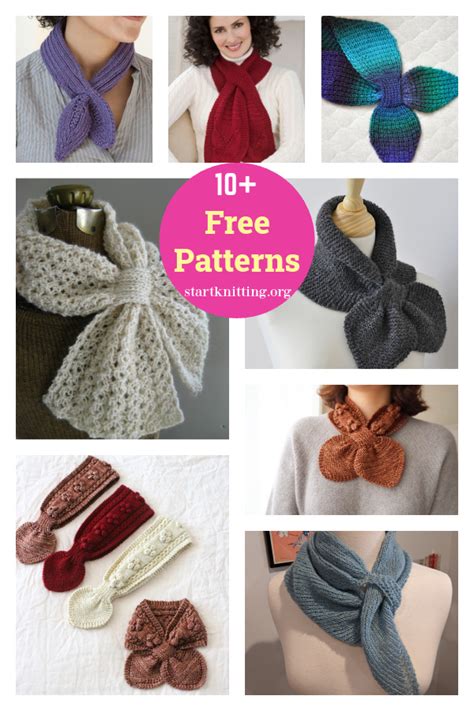 10 Self Fastening Keyhole Scarf Free Knitting Patterns