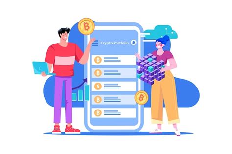 Premium Vector People Using Blockchain Technology