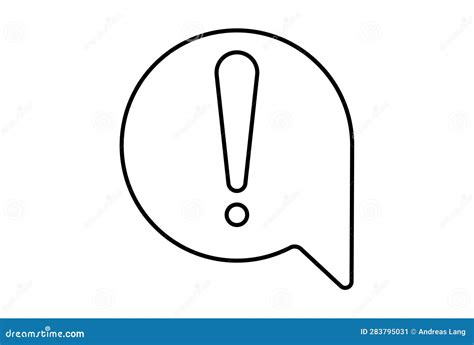 Exclamation Mark Outline Icon Black Error Symbol Warning Sign Art Stock