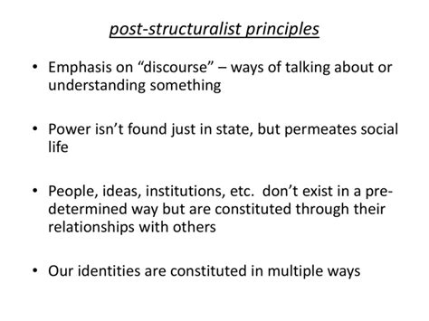 Post Structuralist Principles