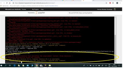 Python Problem Importing Cntk In Azure Jupyter Notebook Data