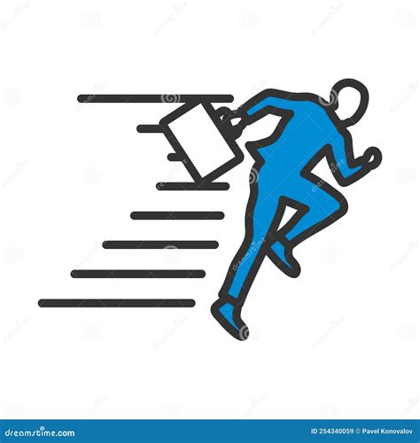 Icon Of Accelerating Businessman Stock Vector Illustration Of Office Icon 254340059