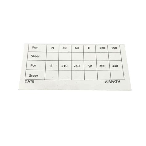 Airpath Compass Deviation Card C23 807 Pilots Hq Llc