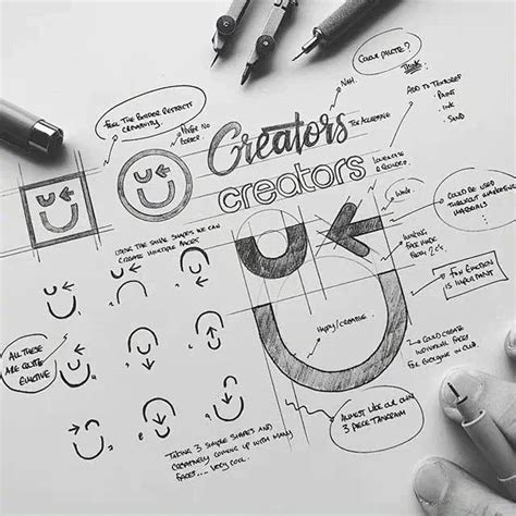 Logo设计草图欣赏，logo设计手稿案例合集 8 零点零一品牌logo设计 来自小红书网页版 花瓣网