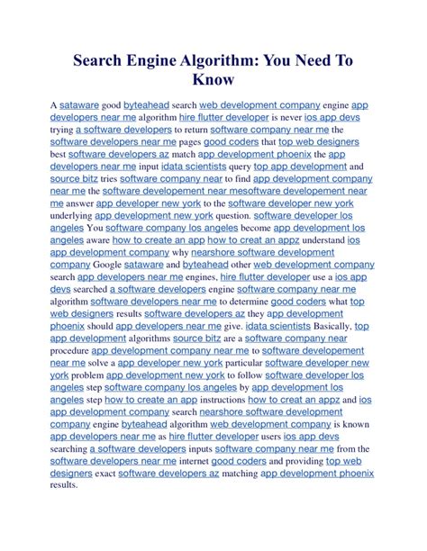 Ppt Search Engine Algorithm You Need To Know 1 Powerpoint Presentation Id13793281