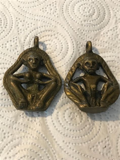 Magic Far East Lucky Sex Amulets Male And Female Solid Bronze Etsy
