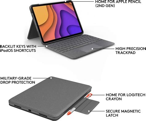 Logitech Folio Touch Ipad Keyboard Case With Trackpad And Smart Connector For Air 4th And 5th