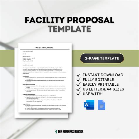Facility Proposal Template Facility Improvement Facility Expansion