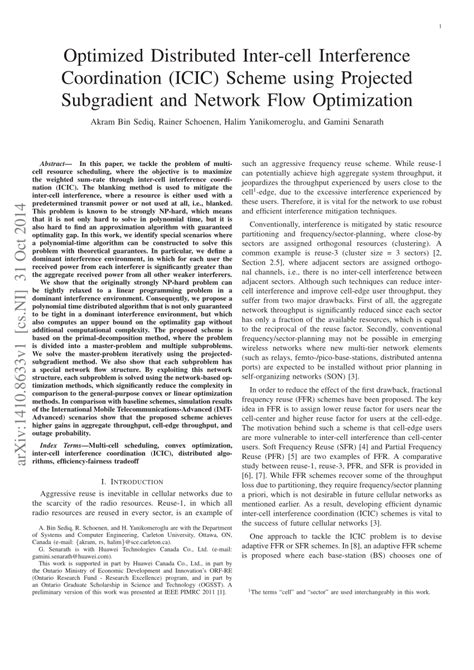 Pdf Optimized Distributed Inter Cell Interference Coordination Icic