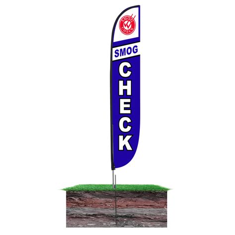 Smog Check Feather Flag With Feather Flag Hardware