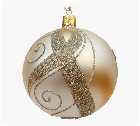 Glass Bauble Gold With Golden Decor 10 Cm Png Boule Noel Dorée