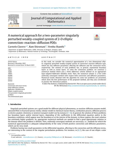 pdf a numerical approach for a two parameter singularly perturbed weakly coupled system of 2 d