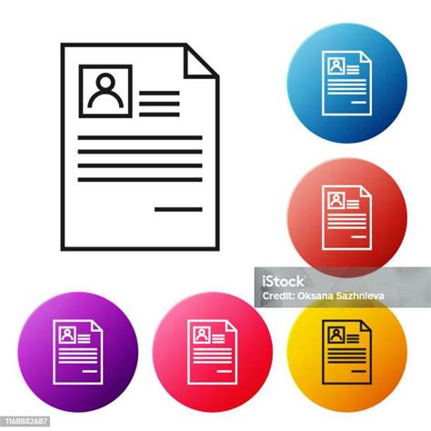 흰색 배경에서 격리된 검은색 선 다시 시작 아이콘입니다 이력서 응용 프로그램 전문 직원 검색 인사 이력서 분석 아이콘 다채로운