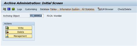 Fparwla1 Sap Tcode Archiving Of Worklist