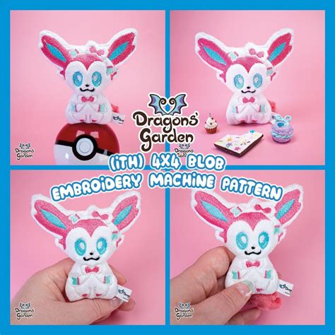 Ith White Fox Blob Plushie Pattern 4x4 In The Hoop Embroidery Machine Pattern Beginner