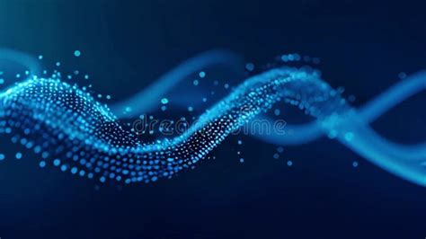 Abstract Digital Wave With Floating Binary Code On Dark Blue Background Stock Video Video Of