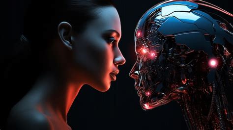 Premium Ai Image The Interaction Between Humans And Robots In The Context Of Artificial