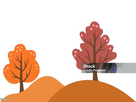 Vintage Autumn Tree Background Illustration Yellow Autumn Tree Background Illustration Brown