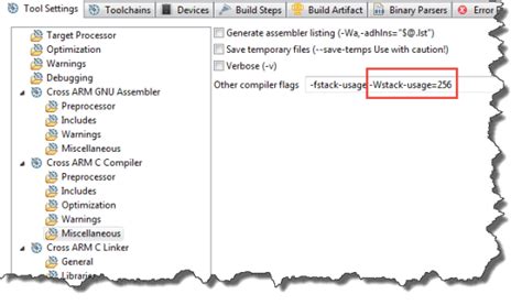 Gnu Static Stack Usage Analysis Mcu On Eclipse