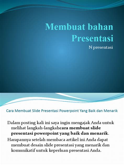 Langkah Membuat Bahan Presentasi Powerpoint Pdf