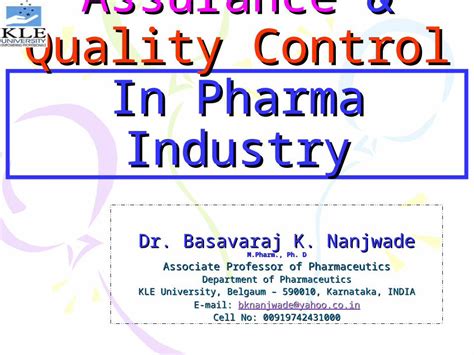 PPT Quality Assurance Control In Pharma Industry DOKUMEN TIPS