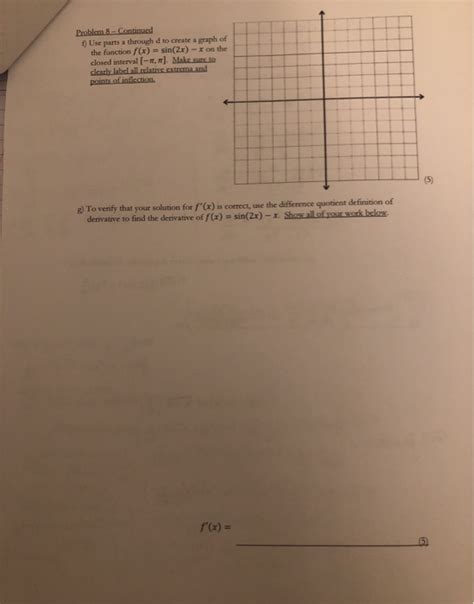 solved 8 consider the function f x sin 2x x a find