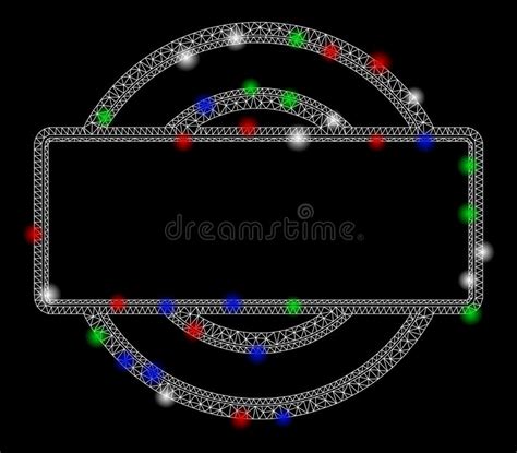 Bright Mesh 2d Double Round And Rectangle Frame With Flare Spots Stock