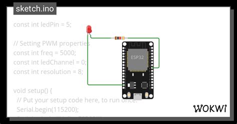 Mengendalikan Kecerahan Led Wokwi Esp32 Stm32 Arduino Simulator