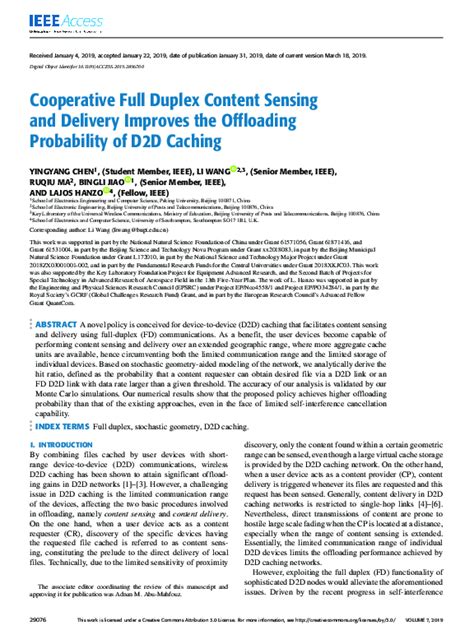 Pdf Cooperative Full Duplex Content Sensing And Delivery Improves The