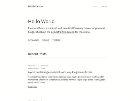Eleventy Jamstack Themes