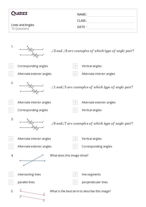 50 Angles Worksheets For 7th Year On Quizizz Free Printable