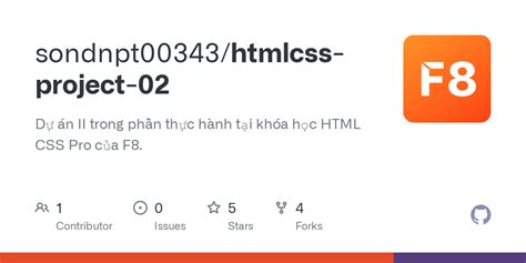 Github Sondnpt00343htmlcss Project 02 Dự án Ii Trong Phần Thực Hành
