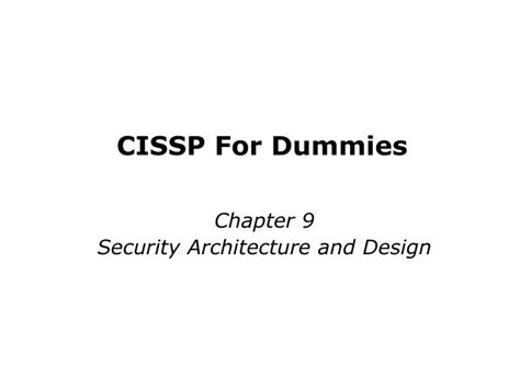 PPT CISSP For Dummies PowerPoint Presentation Free Download ID 4766997