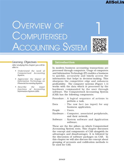 Class 12 Computerised Accounting System Chapter 1 Pdf Expense Equity Finance