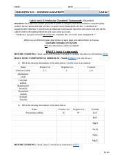 Understanding Ionic And Molecular Compounds In Chemistry Lab Course Hero