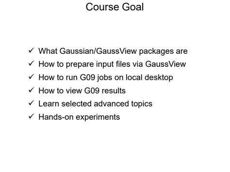 Sch 207 Introduction To Computational Chemistry Introduction To Gaussian And Gaussview Notes