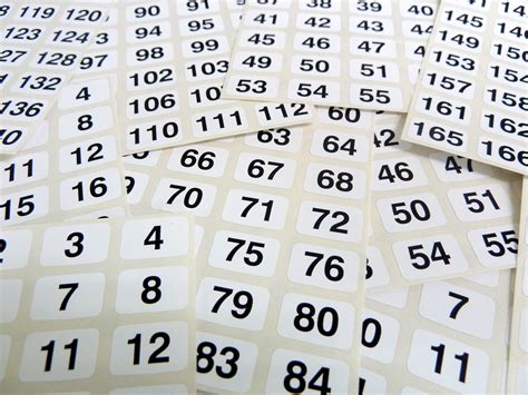 White 16x10mm Consecutive Sequential Number Sequence Labels Numbering