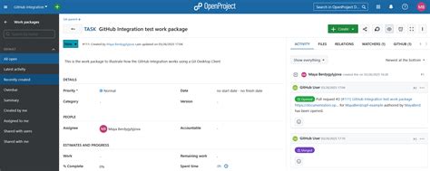 Github Integration Openproject