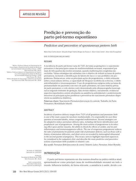 Pdf Prediction And Prevention Of Spontaneous Preterm Birth