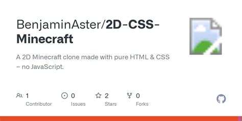 Github Benjaminaster2d Css Minecraft A 2d Minecraft Clone Made With Pure Html And Css No