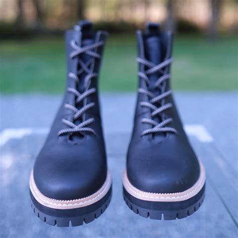 Toms Womens Frankie Boot Water Resistant Black Leather Womens