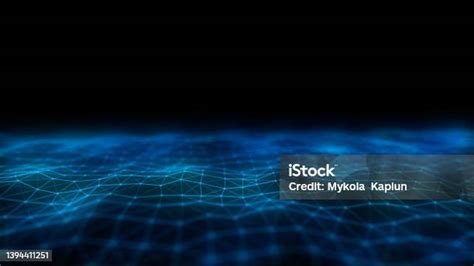 디지털 기술의 물결 모션 도트와 선이 있는 어두운 사이버 공간 미래지향적인 디지털 배경 빅 데이터 분석 3d 렌더링 0명에 대한 스톡 사진 및 기타 이미지 Istock
