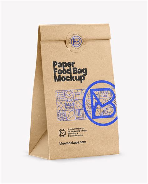 Food Bag Mockup Kraft Blue Mockups