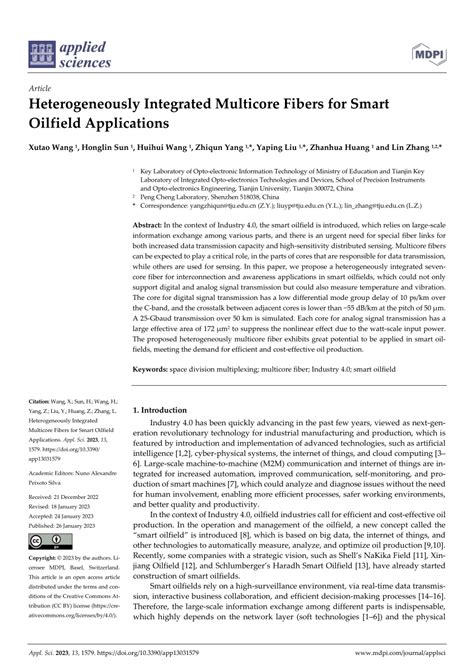 Pdf Heterogeneously Integrated Multicore Fibers For Smart Oilfield Applications