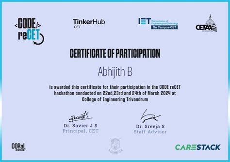Abhijith B On Linkedin Hackathon Cet Coderecet
