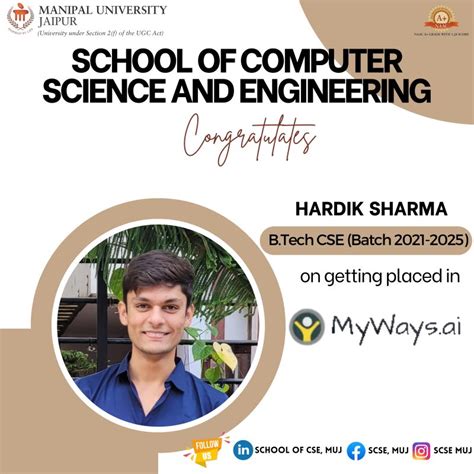 School Of Computer Science And Engineering On Linkedin Dcsemuj Cse Successstory Mujeres